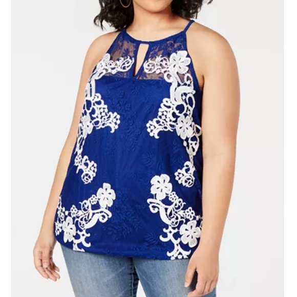 3/$30 | Tops | 33 Inc Halter Top Bright Blue Plus Lace 4x | Poshmark